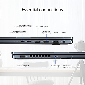 ASUS VivoBook Pro 15 Laptop, 15.6” FHD Display, Intel Core  i7-12650H CPU, NVIDIA GeForce RTX 3050 GPU, 16GB RAM, 512GB SSD, Windows 11 Home, Quiet Blue, K6502ZC-DB74