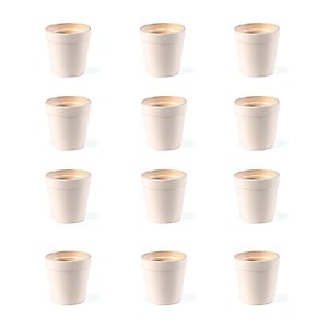 Fun Express Mini Flower Pots Bulk Ceramic - Set of 12 Unfinished White Ceramic Pot for Kids - Color Your Own Class Pack - Great for Classrooms, Art Class and Camp Craft Projects