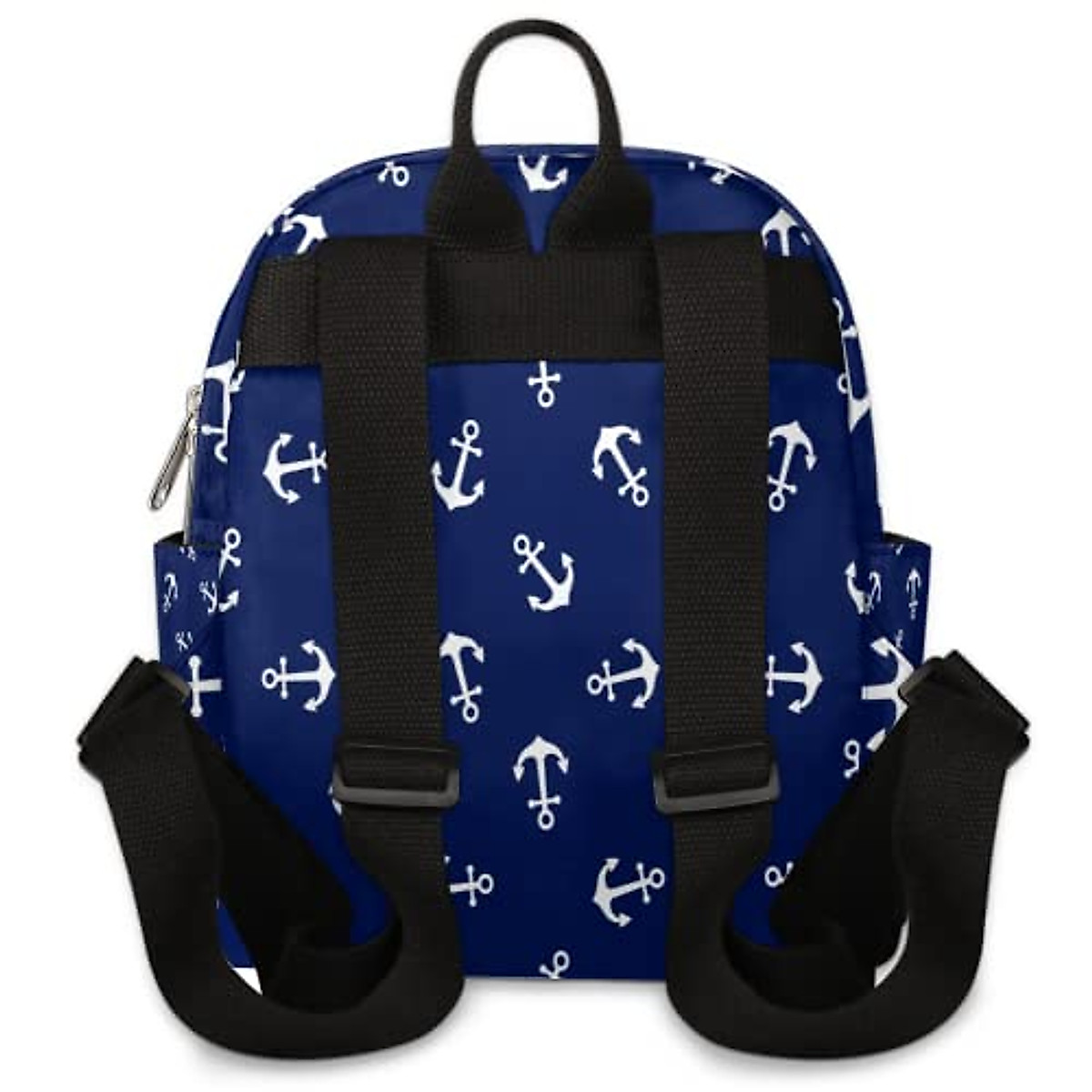 Anchor Nautical Theme Small Backpack for Women Girls, Mini Backpack Travel Casual Backpack Purse Satchel Daypack