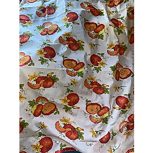 Keily & Megan Inc, 60" Wide Pumpkin Printed on White Poly Cotton Fabric by The Yard (Pumpkin 3 Yards)