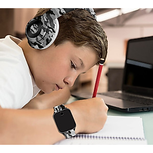 Gabba Goods 2 Piece SmartWatch and Headphones Smart Tech Pack Time and Date Step Counter Heart Rate/Blood Pressure Drink Reminder Message Notification Sleep Monitor Calories Burned Find Watch