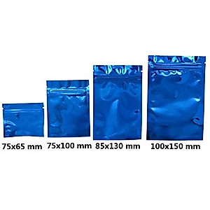 100PCS Metallic Foil Open Top Sealable Bags Double-Sided Color Mylar Foil Flat Heat Sealable Sample Ziplock Bag Durable Food Storage Bag With Tear Notches Pouches Bag For Candy Tea Sugar(3"x4")