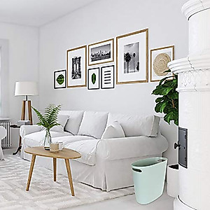 ZOEYES 3 Pack Slim Plastic Trash Can Wastebasket 3.5 Gallon Large Garbage Bin with Handles for Bathroom, Kitchen, Home Office, Dorm, Kids Room, Green