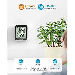 Govee Bluetooth Hygrometer Thermometer, Large LCD, Max/Min Records, 2-Year Data Storage - Black, 2 Pack