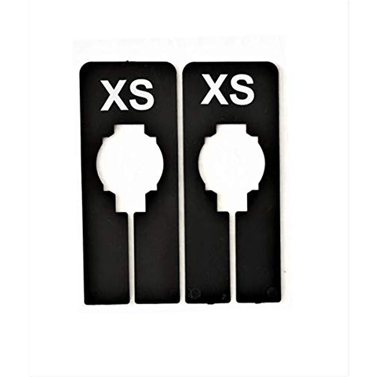 NAHANCO QSDBWKIT3, Black Rectangular Clothing Size Dividers with White Print for XXS-XXL, 1 Blank, Kit of 16 (7 Sizes and 1 Blank, 2 of Each)