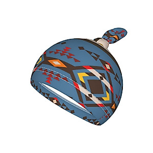 Western Baby Stuff Native American Aztec Navajo Newborn Baby Swaddle Blanket Soft Wrap Sleep Sack with Beanie Hat Gifts for Boy Girl