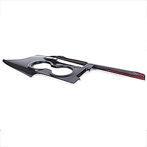 Xotic Tech Gear Shift Console Water Cup Holder Cover Trim, Carbon Fiber Pattern, Compatible with Camry 2018-2022 (with Seat Heater Buttons)