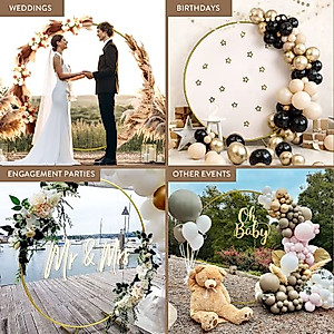 Round Backdrop Stand - 6.6 FT Gold Balloon Arch Stand Round Balloon Arch Frame Set - Durable Circle Metal Frame for Backdrop Storage Bag Rounded Arch Design for Indoor and Outdoor Party Decorations