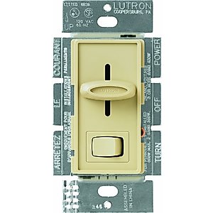Lutron Skylark Preset Dimmer, 1000-Watt Incandescent, Single-Pole/3 Way, S-103P-IV, Ivory