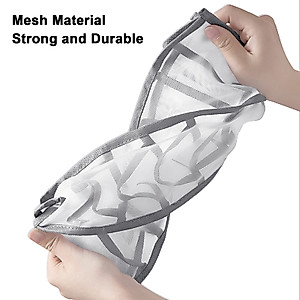 YH&GS 2PCS Wardrobe Clothes Organizer For Folded Clothes Pants,T-Shirt, Skirt, Underwear, Leggings, Kid Jeans Drawers Closet Mesh Storage Stackable 7 Grid Washable, Grey