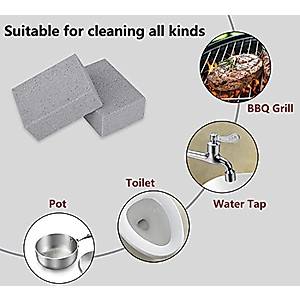 CFUTABOH Griddle Cleaning Brick Block; Non-Toxic Grey Grill Brick Cleaner 4 Pack Ecological Grill Cleaning Brick De-Scaling Cleaning Stone for Removing Stains BBQ (4)