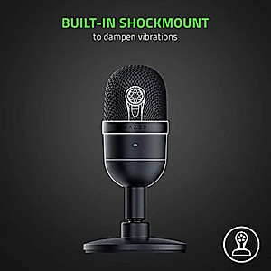 Razer Seiren X USB Streaming Microphone: Professional Grade - Built-in Shock Mount - Supercardiod Pick-Up Pattern - Anodized Aluminum - Classic Black