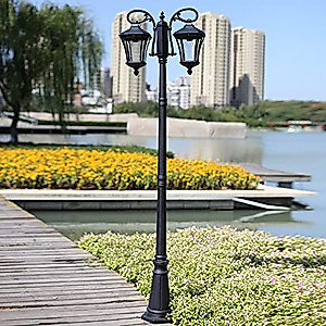 Enlylyog Fashion Simple Modern European Garden Landscape Lamp, Outdoor High Pole Street Lamp, Home Villa Garden Lawn Lamp,Hotel Outdoor Garden Lamp
