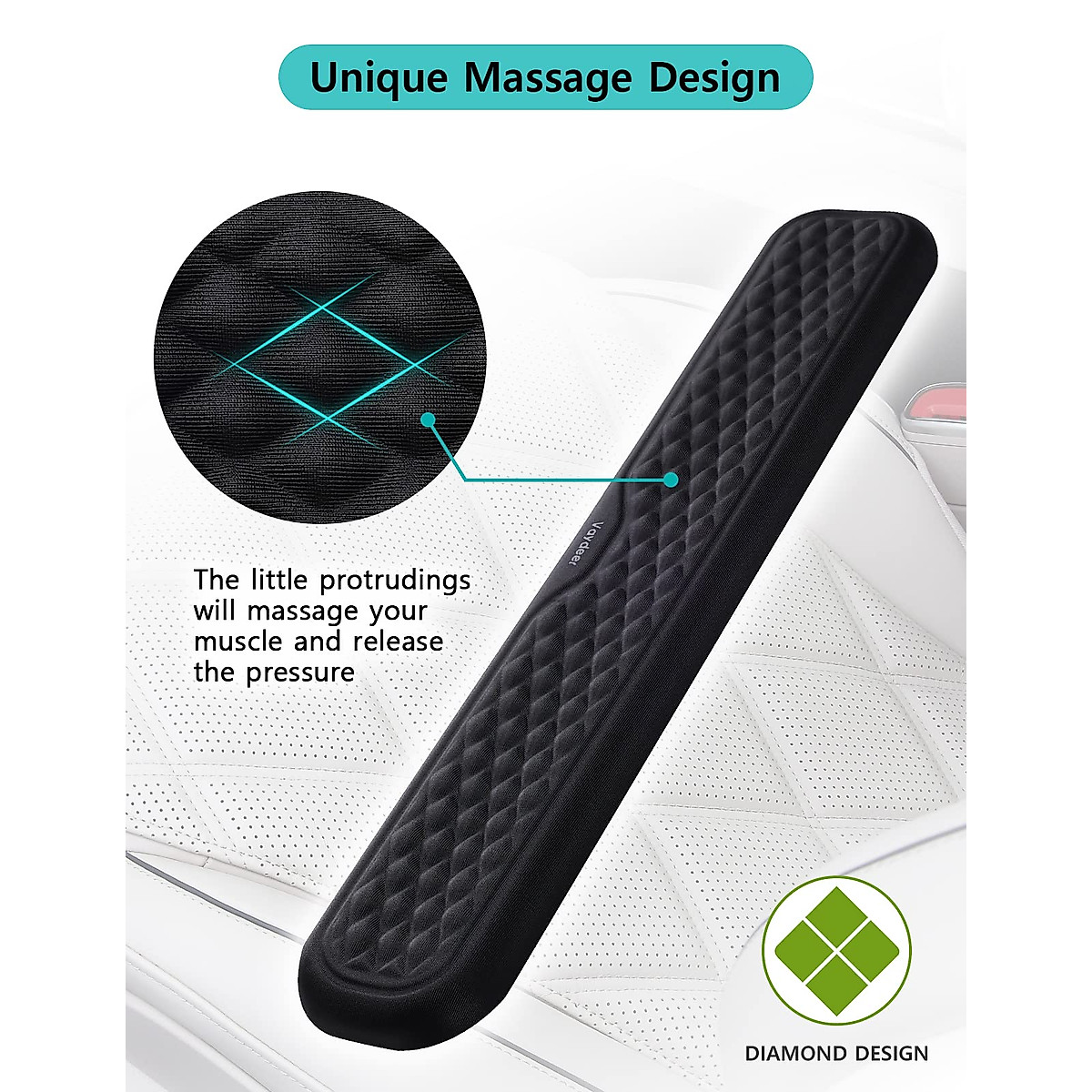 Vaydeer Wrist Rest for Keyboard and Mouse, Computer Ergonomic Wrist Support Pad, Soft Memory Foam Arm Cushion for Desk, Palm Hand Office Laptop Typing