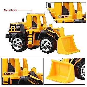 YIMORE Alloy Construction Engineering Truck Models Mini Pocket Size Play Vehicles Cars Toy Cake Toppers for Kids Toddlers Boys (5Pcs Set)