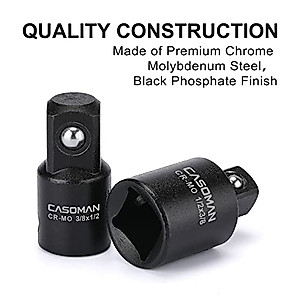 CASOMAN 6-Piece Impact Adapter and Reducer Set, Socket Convertor Adaptor, Reducer Converter Adapter Set, 1/4" 3/8" 1/2" 3/4" for Impact Driver Conversions, CRMO
