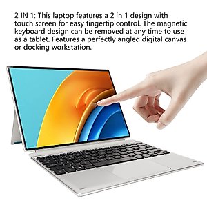 Tangxi 12.3in Laptop,3K Touch Screen 2880x1920 HD 2 in 1 Laptop with Magnetic Detachable Keyboard for Windows11,LPDDR4 12GB 256GB SSD,for Intel J4125 Quad Core CPU