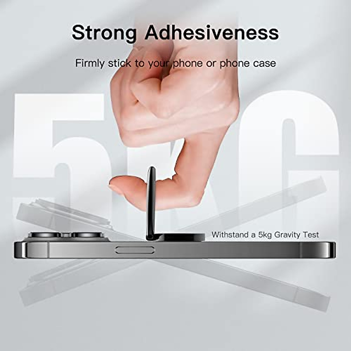 JETech Cell Phone Ring Holder, 360 Degree Rotation Metal Finger Grip Adjustable Cellphone Stand for Magnetic Car Mount, Compatible with iPhone, Galaxy, Pixel and More Smartphone (Black)