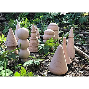 TickiT Woodland Trees Set - Set of 10 - For Ages 10m+ - Wooden Trees for Kids - 10 Different Shapes - Loose Parts Wooden Toys for Toddlers