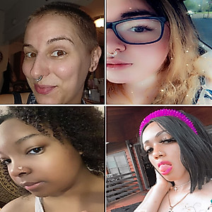 EVISPOL 4Pcs 16G Fake Septum Nose Rings for Women Men, Stainless Steel Faux Bat Septum Ring Clip On Septum Jewelry CZ Nose Cuffs Non Piered Nose Piercing Jewelry-4Pcs-Bat-Colors