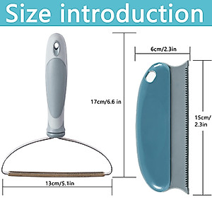 Reusable Lint Roller, Dog Cat Hair Remover, Dog Hair Carpet Rake Remove Everyday Furniture, Clothes, Car Upholstery Pet Hair, 2-Pack Combination Carpet Hair Removal Tool Gray