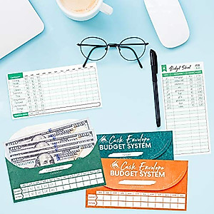 Clever Fox Cash Envelopes for Budget System – Money Envelopes for Budgeting and Saving, Tear and Water Resistant, Includes Carry Pouch & 12 Expense Tracking Budget Sheets, 12 pack - Assorted Colors