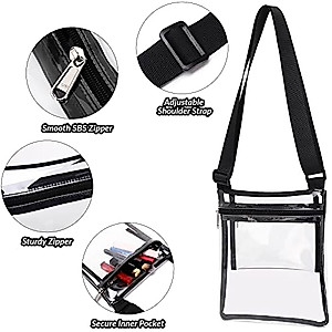 Ryushoyo Clear Crossbody Purse Bag, Stadium Approved Clear Bag with Inner Pocket for Concerts, Festivals or Sporting Events Royal Blue