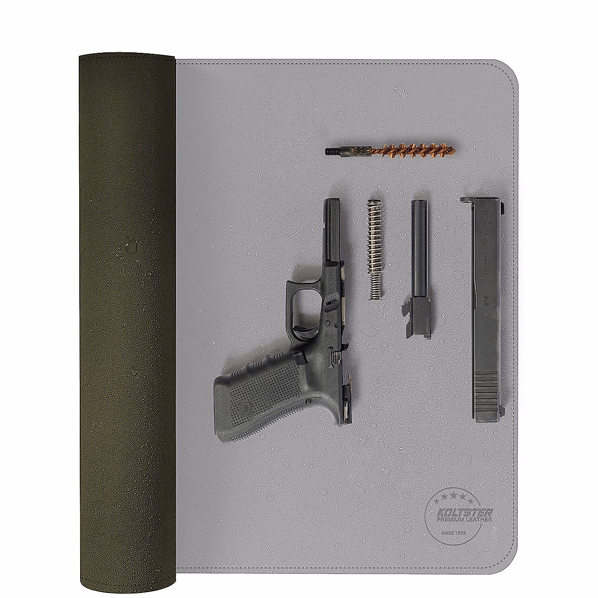 Koltster Gun Cleaning Mat, Waterproof/Durable Gun Cleaning Pad for Gun Maintenance 32"x16" Protective Mat (Grey/Green)