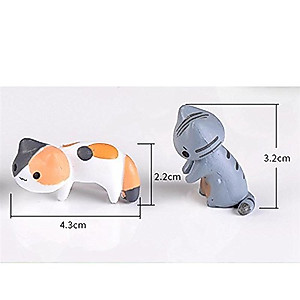 Neko 6pcs Miniature Home Fairy Garden Cats - Micro Kitty Landscape Ornament Decorations – Cute Lucky Cat DIY Figures for Crafts, Home Decor and Cake Topper
