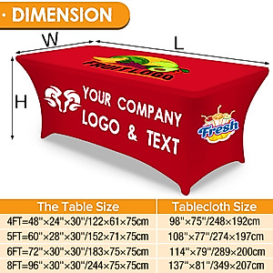 Custom Table Cloth with Business Logo Custom Tablecloth Custom Table Runner with Business Logo Promotional Items Your Logo Table Banner Sign Personalized Table Cloth (Rectangular Spandex 6 FT)