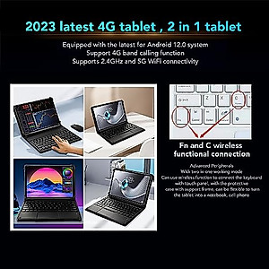 fannay Tablet PC, Octa Core Processor 4G Network GPS Front 8MP 10.1 Inch 2-in-1 Tablet 6GB RAM 128GB ROM for Work for Learning (US Plug)