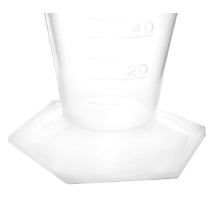 EISCO Conical Measure, 200ml - Polypropylene Plastic, Translucent - Pouring Spout - 10ml Raised Graduations - Hexagonal Base