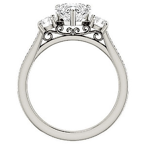 Moissanite Handmade Engagement Ring 3 CT Heart Cut Solitaire Wedding Ring Set for Women Propose Gifts VVS Colorless (925 Silver (White Gold Plated))