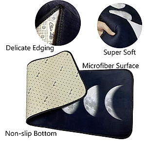 MorroMorn Black and White Runner Mat Throw Rug Bohemian Trendy, Non Skid Machine Washable Water-Absorbent - 20x60 inches (Moon)