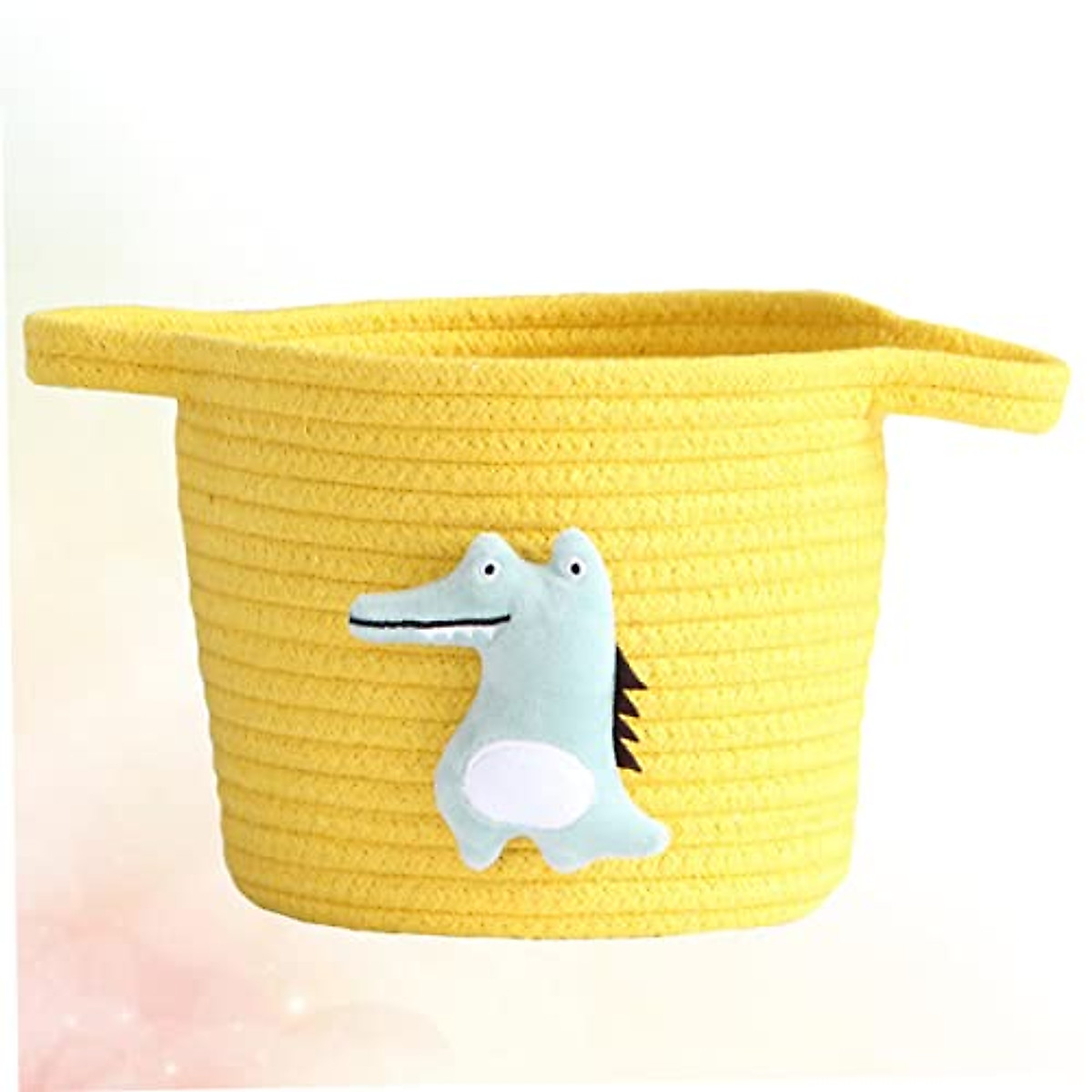 Beatifufu Tv Controller Holder Desktop Sundries Organizer Storage Basket Toy Container Woven Tray Fruit Containers Bracket Storage Box Storage Bucket Storage Rope Cell Phone Yellow Child