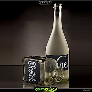 Crafty Croc Removable Chalkboard Labels, Pack of 64, Large Rectangle Adhesive Stickers For Spice Jar, Mason Jar, Canister and Bottle, Size 3.5" x 2"