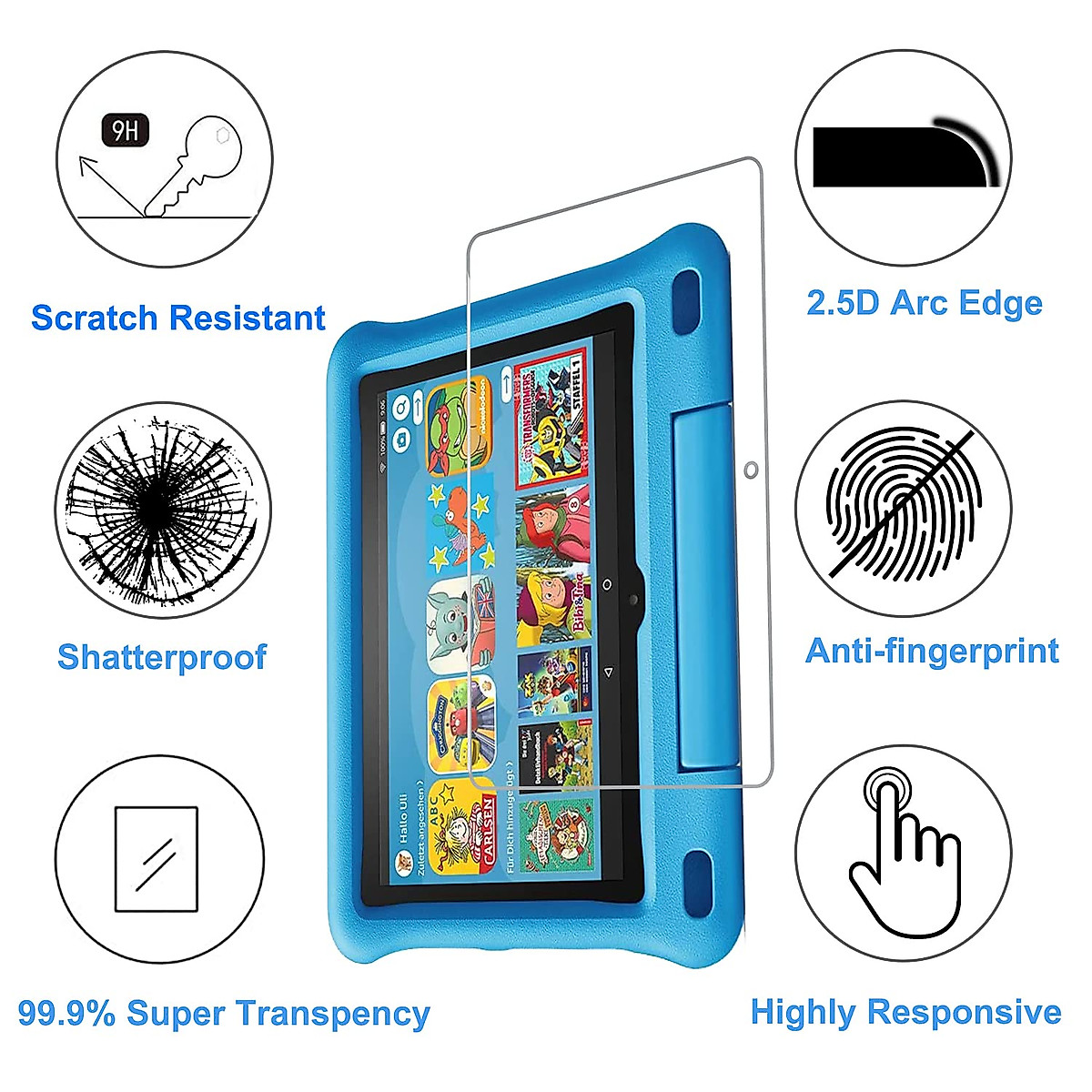 KXOYJAD Screen Protector for 8 Kids(2022)/8 Kids Pro, Tempered Glass Film(2 Pack)