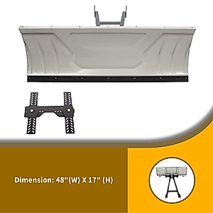 KUAFU Snow Plow Blade Universal Kit Steel Adjustable 48" Complete Universal Kit Package Compatible with ATV Honda Kawasaki Polaris Aeon Crossland Arctic-Cat Alterra (You Will get 2 Packages)