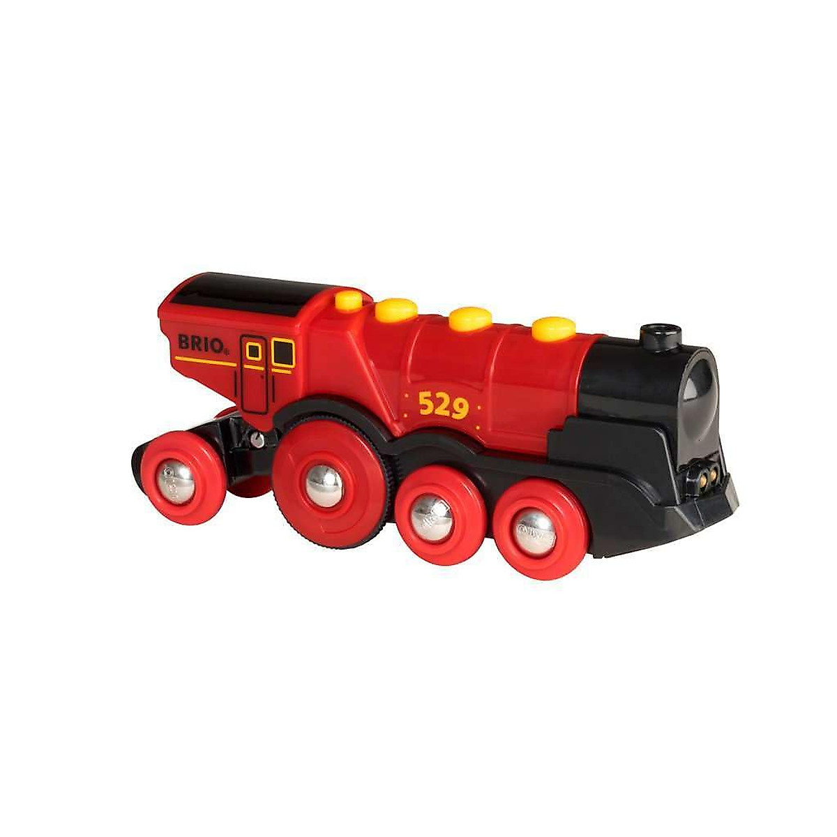 BRIO World 33592 Mighty Red Action Locomotive - Battery Operated Toy Train with Light, Sound Effects | Ideal for Kids Age 3 Compatible with All Tracks and Vehicles