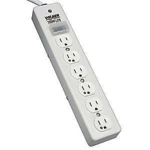 TRIPP LITE Hospital-Grade Surge Protector Medical Power Strip, 6 Outlets, Right-Angle NEMA 5-15PHG Plug, 10 Foot / 3M Cord, 1050 Joule Protection (SPS610HGRA)