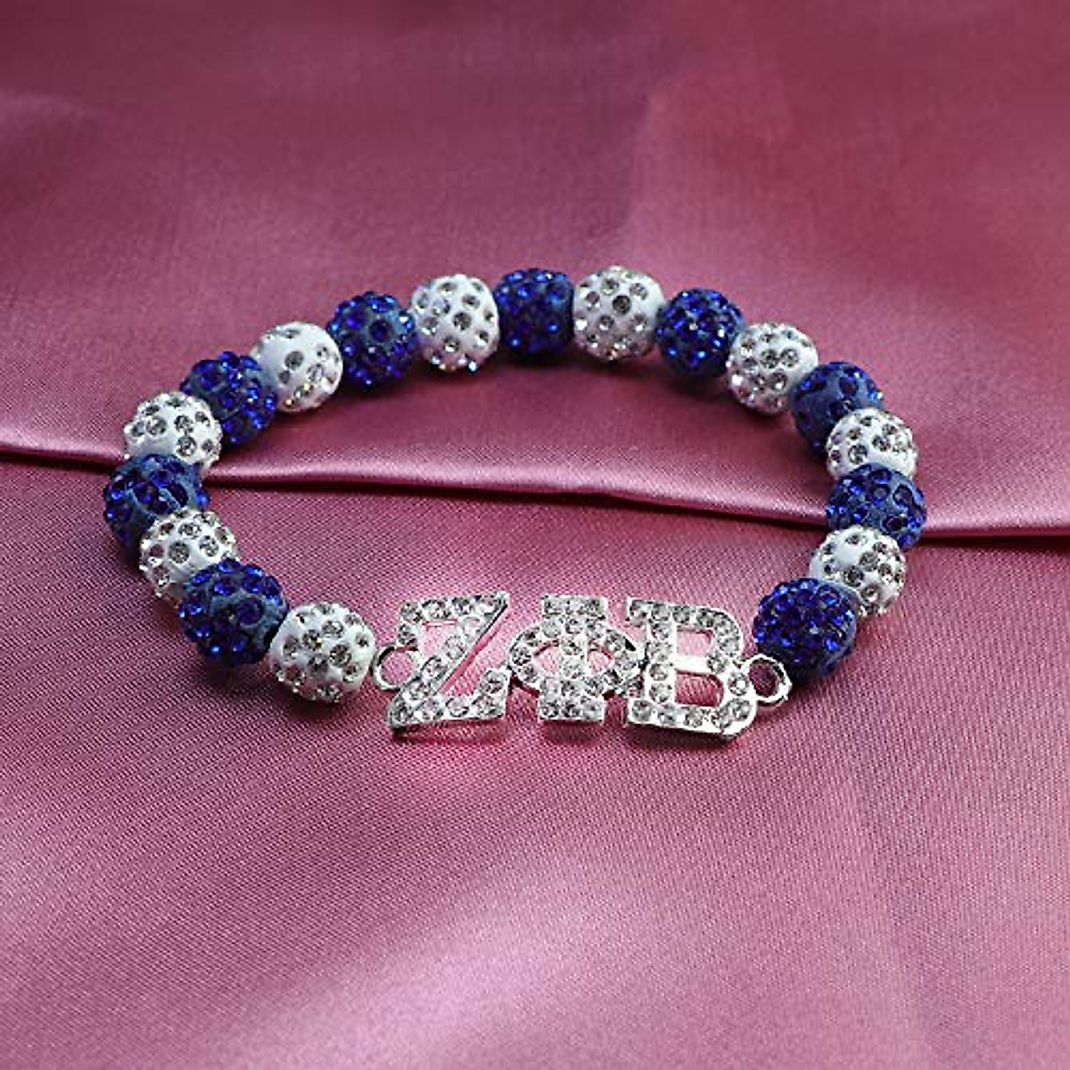 TongXin Zeta Phi Beta Sorority Paraphernalia Gift ZPB Brooch Crystal Beaded Bracelet 1920 Finer Women Jewelry Greek Sorority Jewelry Gift for Sisterhood (ZPB Bracelet)