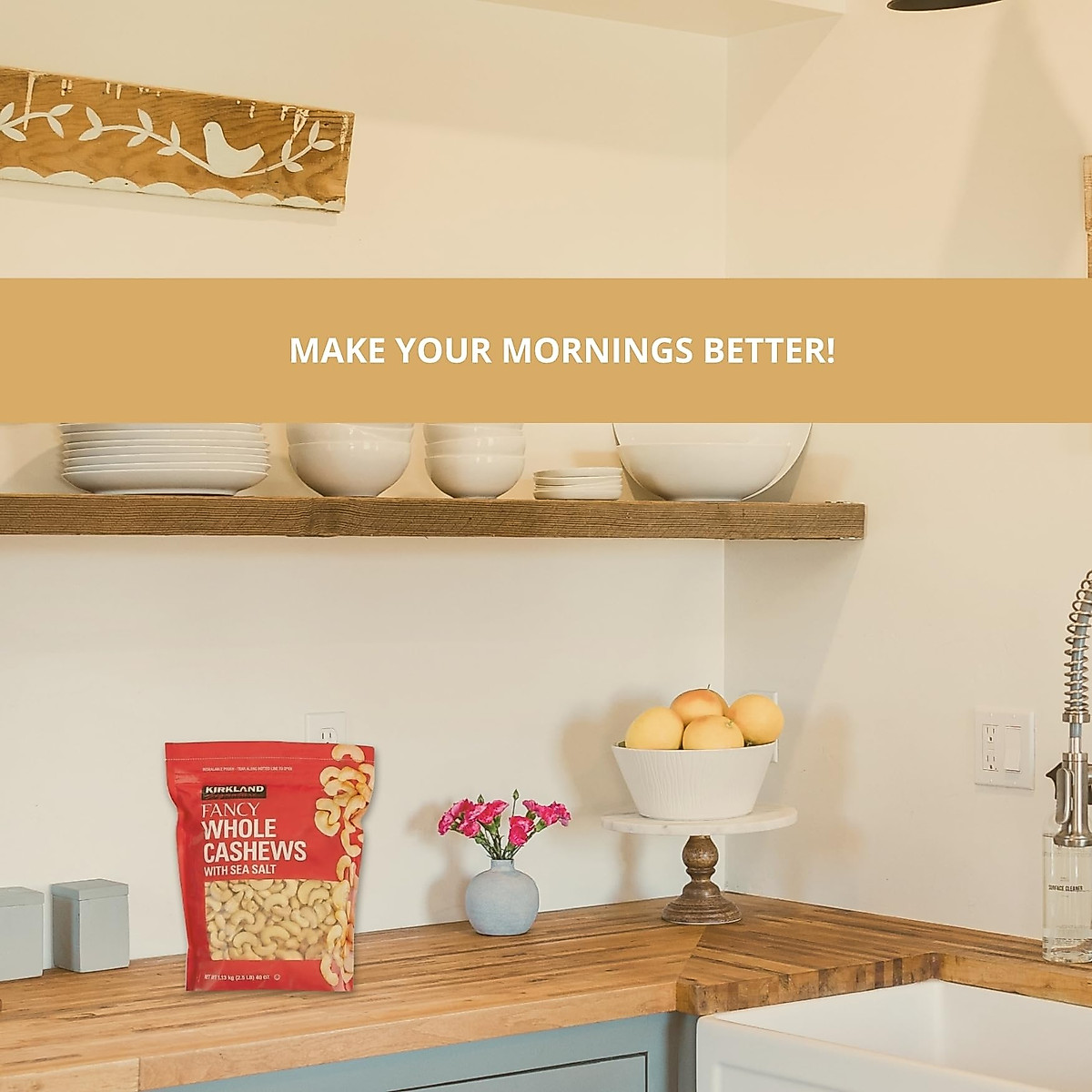 Kirkland Signatureââ€ž¢ Whole Cashews 2.5 lb. Jars, Fancy Grade Mother's Day Gift, 2.5 Pound (Pack of 2)