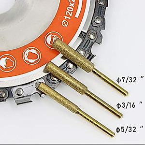 Diamond Chainsaw Sharpener Burr 1/8" Shank，5/32-Inch Electric Sure Sharp Replacement Sharpening Stones ，Suitable for Dremel Echo Poulan gasoline/electric chain saw 12Pack (5/32 Inch/ 4.0 mm)