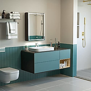 KWW 20 x 28 Inch LED Lighted Bathroom Medicine Cabinet with Mirror, Defogger, Dimmer, 3 Color Light Makeup Mirror, Outlets & USBs, Easy to Install, Wall Mounted Mirror Medicine Cabinet