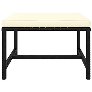 vidaXL Patio Lounge Set 9 Piece, Sectional Sofa for Outdoor, Patio Furniture with Cushions, Footstool, Farmhouse Modern Style, Poly Rattan Black