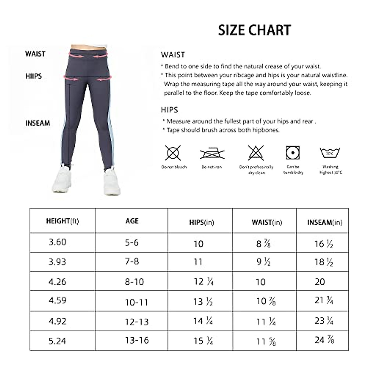 bababanana Youth Leggings for Girls' Mid-Rise Yoga Pants, Running Girls Leggings Gymnastics Workout Pants for Kids 5–16 Years