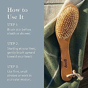 goop Beauty Dry Brush | Exfoliating & Detoxifying for Dry Skin | Wooden Brush with Natural Biodegradable Sisal Fibers | Sweeps Away Dead Skin Cells for Luminous, Smooth Skin | FSC-Certified