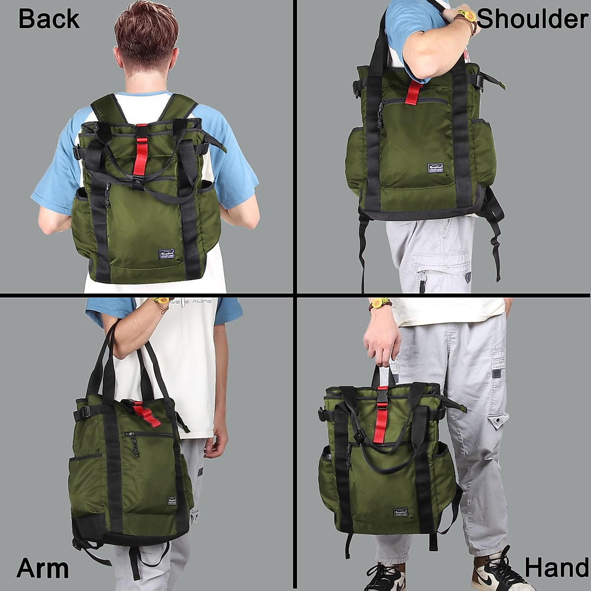 Rangeland Unisex Laptop Tote Backpack Convertible Lightweight Nylon Water-Resistant Everyday Shoulder Tote bag Backpack with Water Bottle Pocket Work Travel, Blue Navy