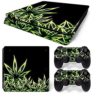 DOMILINA Weeds Vinyl Skin Decal Sticker Cover Set for Console and Controllers