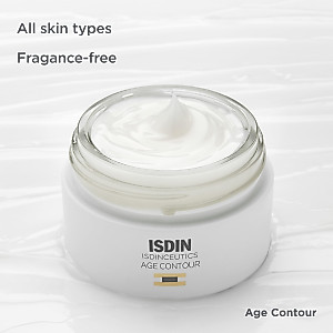 ISDIN Age Contour Face and Neck Anti-Aging Benefits Cream, Moisturizing and Firming Action, Suitable for Sensitive Skin and Non-comedogenic 1.8 Fl Oz